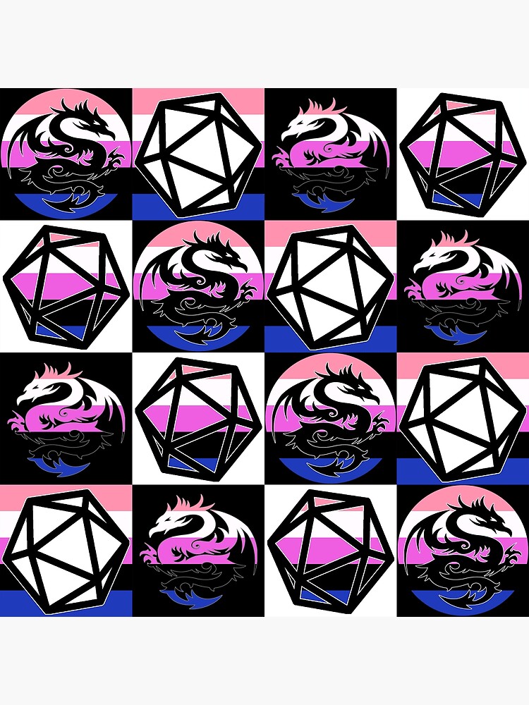 "Gender Fluid Pride Flag d20 Dice and Dragons" Poster for Sale by ...