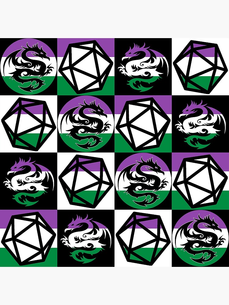 "Gender Queer Pride Flag d20 Dice and Dragons" Poster for Sale by ...