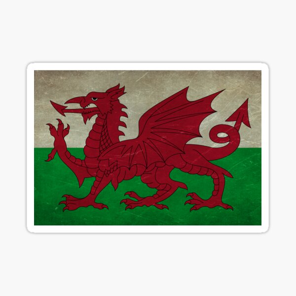 "Vintage Welsh flag" Sticker by dbbstudio-100 | Redbubble