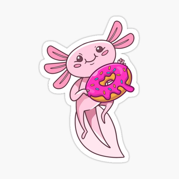 "Cute axolotl eating donut/Best gift for axolotl and donut lovers ...