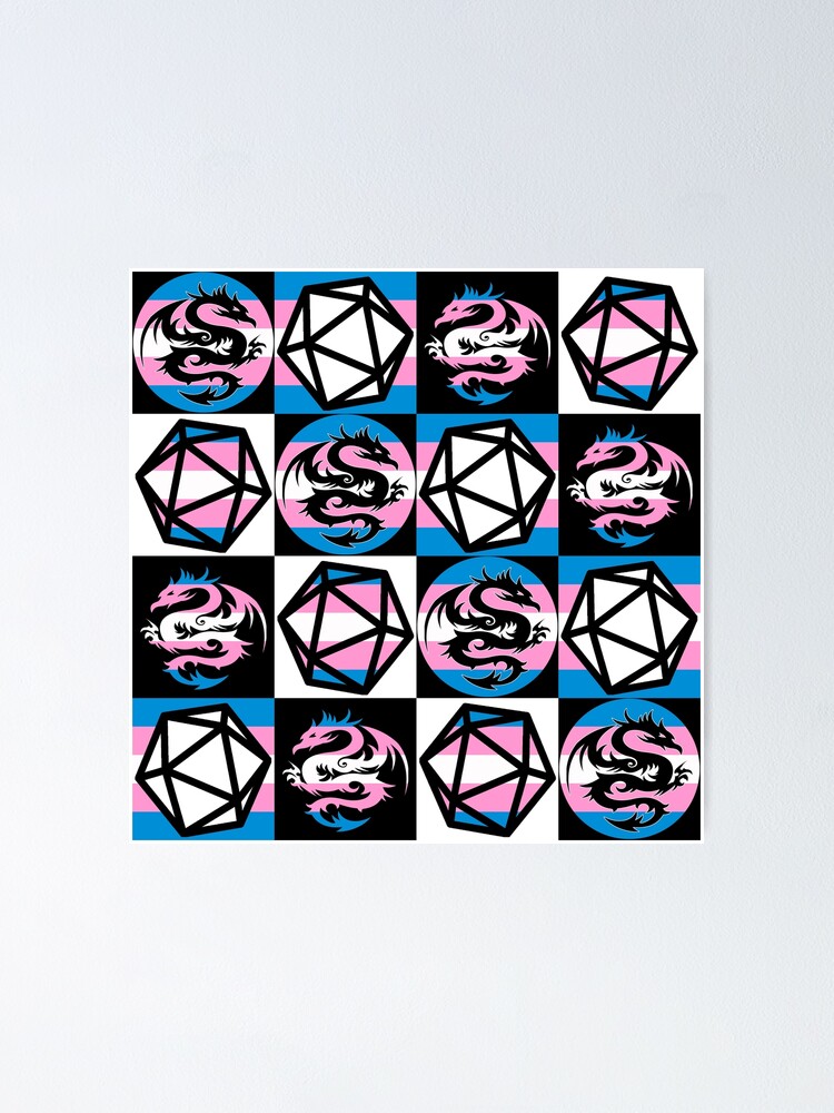 "Transgender Pride Flag d20 Dice and Dragons" Poster for Sale by Design ...