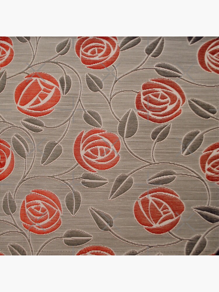 "Charles Rennie Mackintosh roses,Mackintosh abstract rose,red" Sticker ...