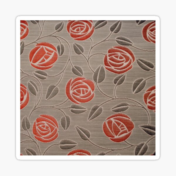 "Charles Rennie Mackintosh roses,Mackintosh abstract rose,red" Sticker ...