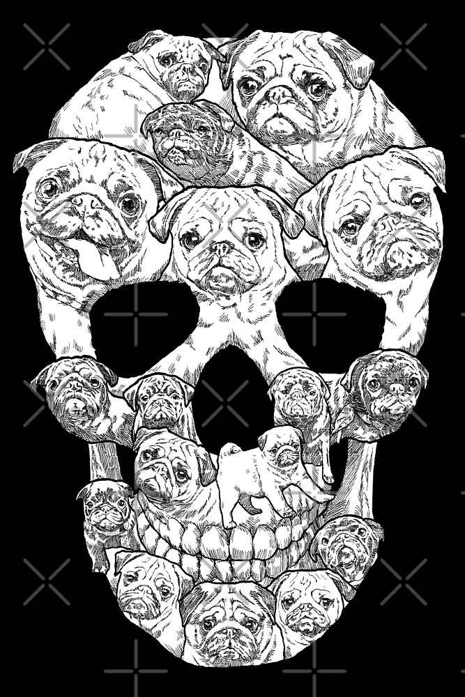 "Pug Skull" by designbydinny | Redbubble