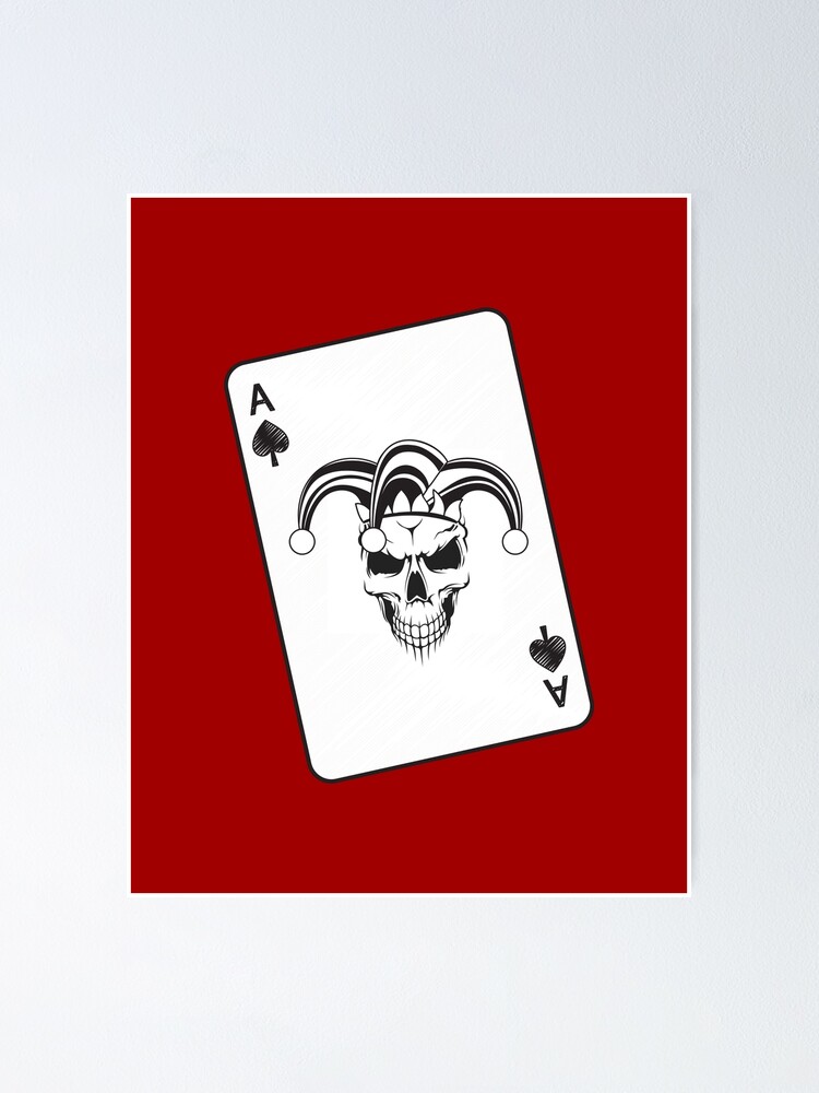 "Evil Jester Ace of Spades Skull Playing Card" Poster for Sale by ...