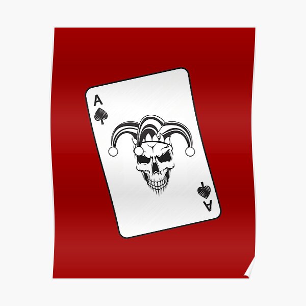 "Evil Jester Ace of Spades Skull Playing Card" Poster for Sale by ...