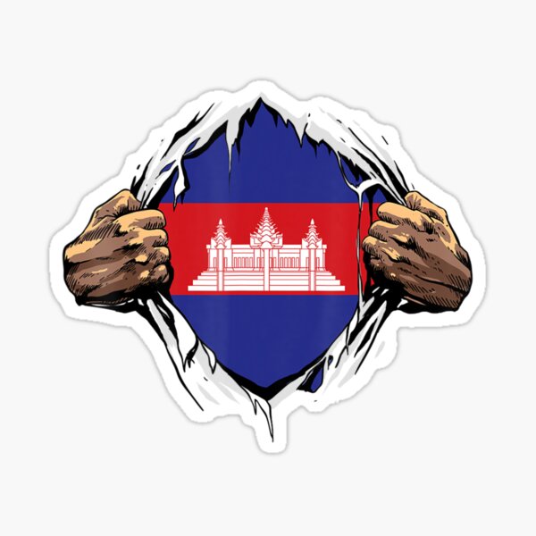 "Super Cambodian Heritage Proud Cambodia Roots Flag" Sticker by ...
