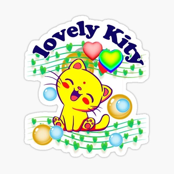 " Lovely Kity" Sticker for Sale by Hellodream | Redbubble