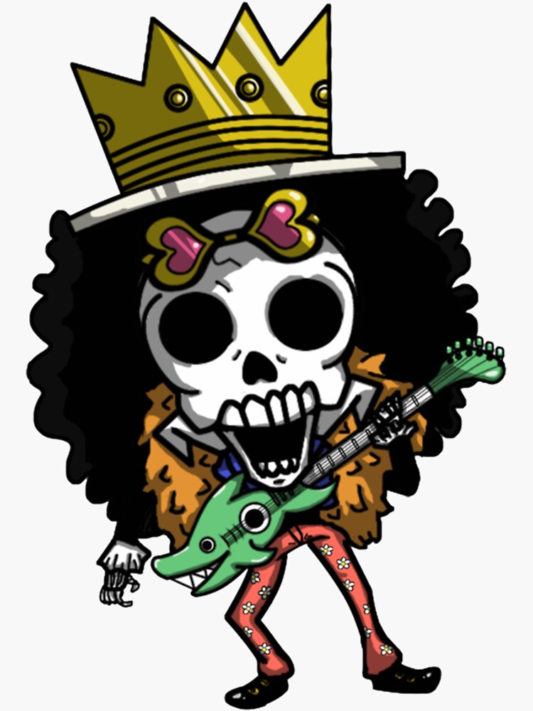 "Brook one piece" Sticker for Sale by AbuVodena | Redbubble