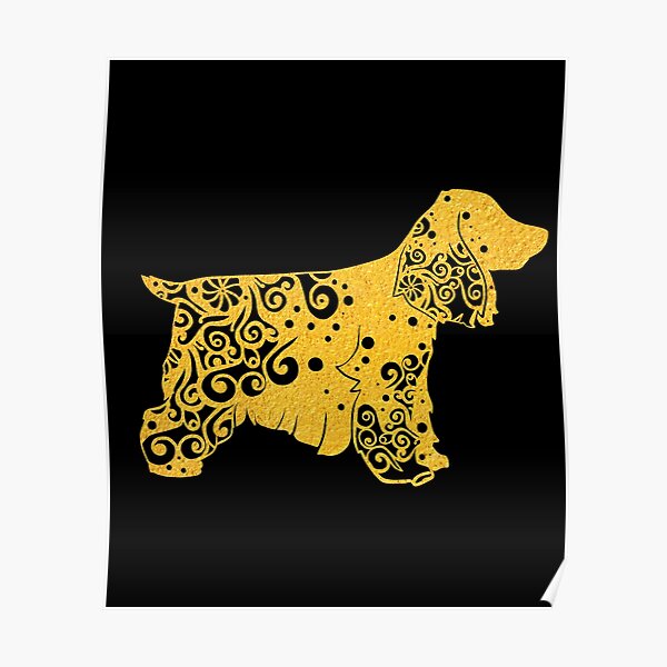 "Cocker Spaniel Puppy Dog Papercut Mandala Art" Poster by hign | Redbubble
