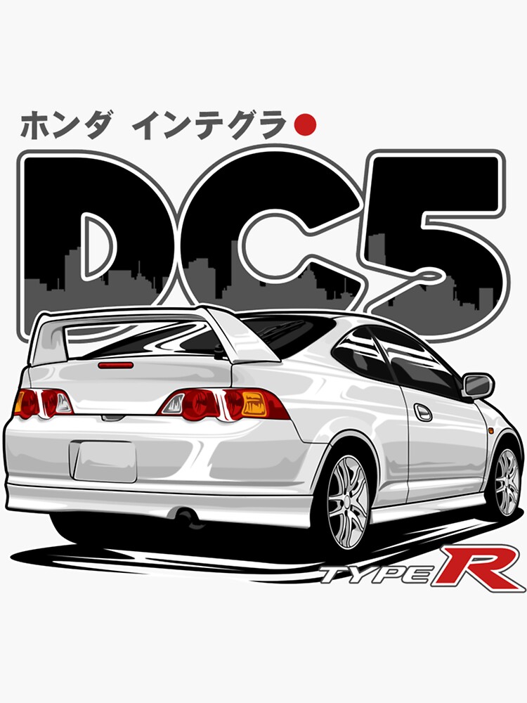 "Integra DC5 Type R T-Shirt" Sticker for Sale by NikolaosUlrich | Redbubble