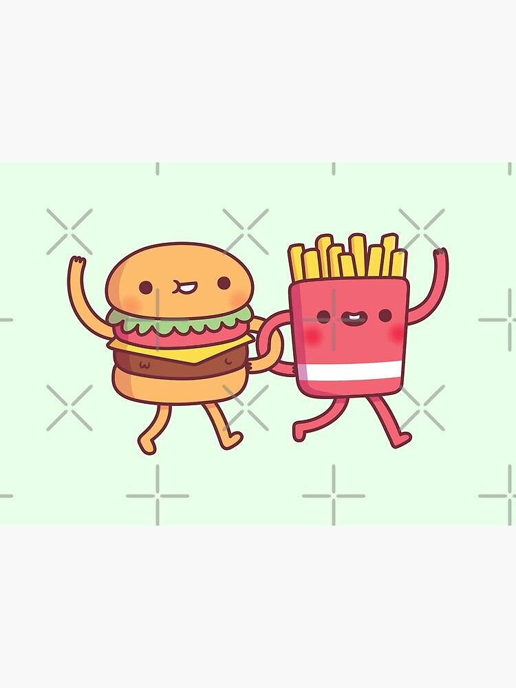 "Cute Burger And Fries Linking Arms Besties" Poster for Sale by ...