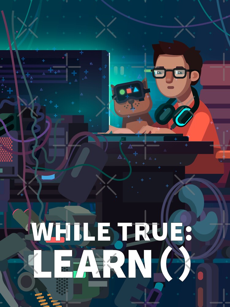 "while true learn" Sticker for Sale by Lover70 | Redbubble