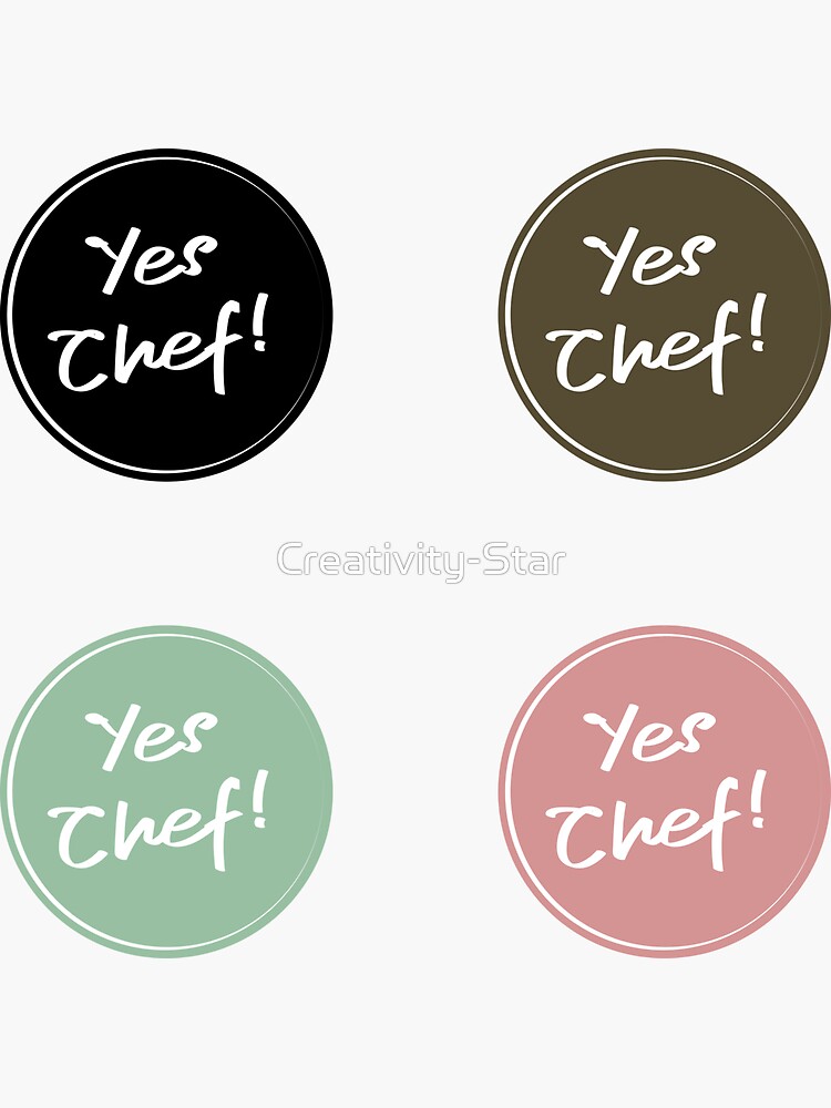 "Yes Chef, Kitchen Logo" Sticker by Creativity-Star | Redbubble