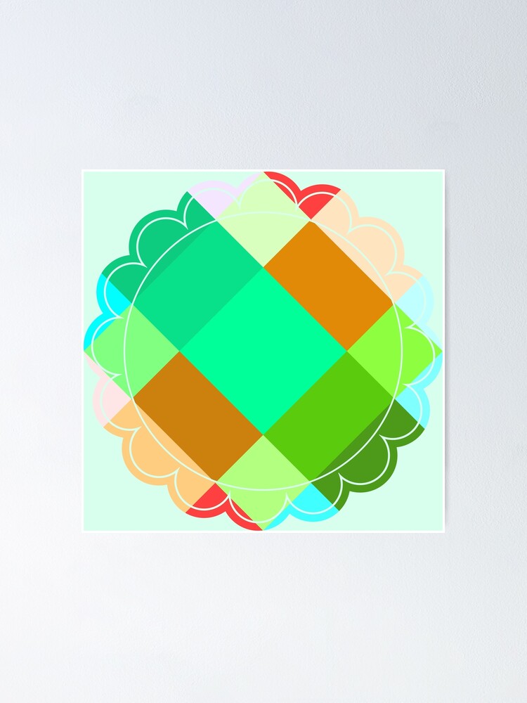 "Green and Pink Tones Rectangular and Square Checkers" Poster for Sale ...