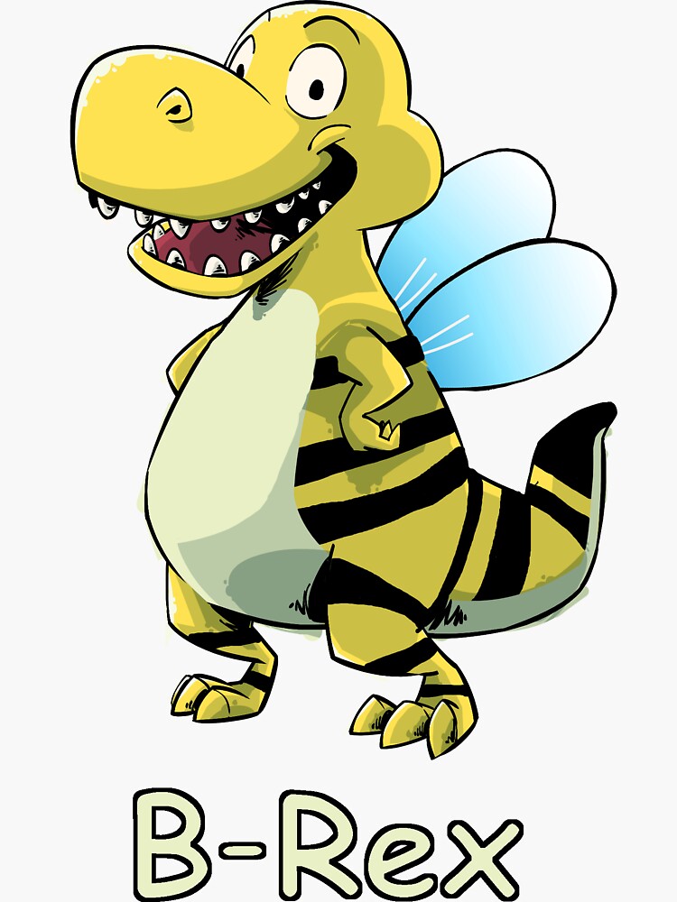 "Bee Rex, Funny Dinosaur, Tyrannosaurus, T Rex" Sticker by ...
