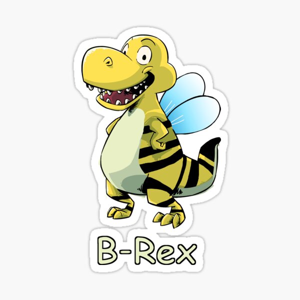"Bee Rex, Funny Dinosaur, Tyrannosaurus, T Rex" Sticker by ...