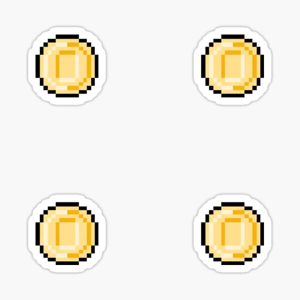 "Coin 8-bit pixel coin" Sticker by Twonumbernines | Redbubble
