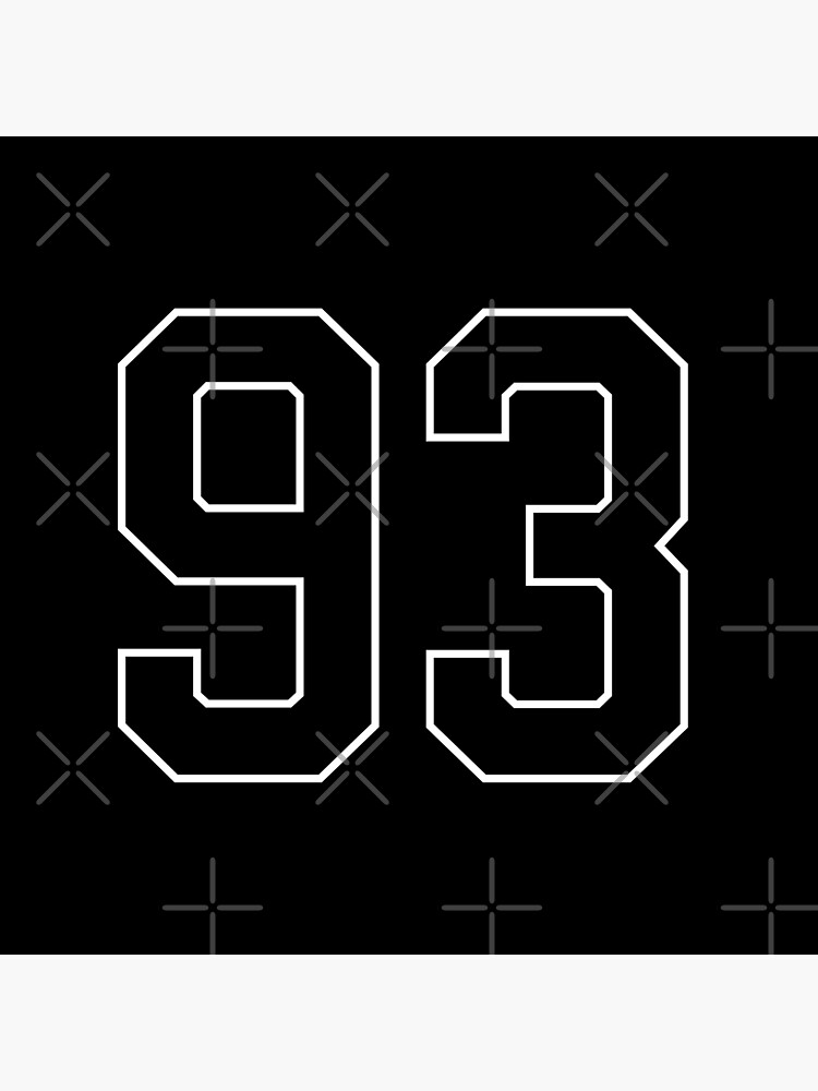 "Black Number 93 lucky sports jersey ninety three" Poster for Sale by ...