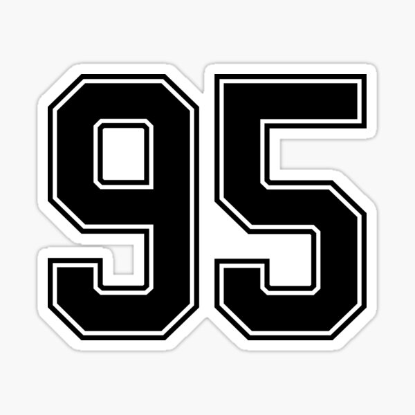 "Black Number 95 lucky sports jersey ninety five" Sticker for Sale by ...