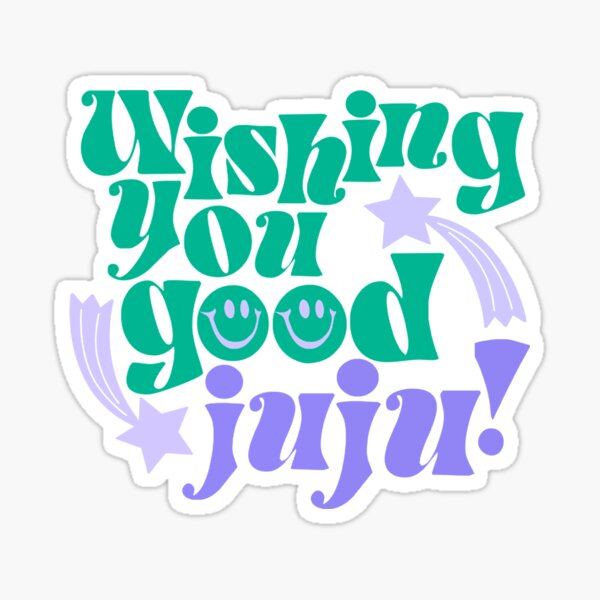 "GOOD JUJU! - purple/green" Sticker for Sale by juliasantos5 | Redbubble