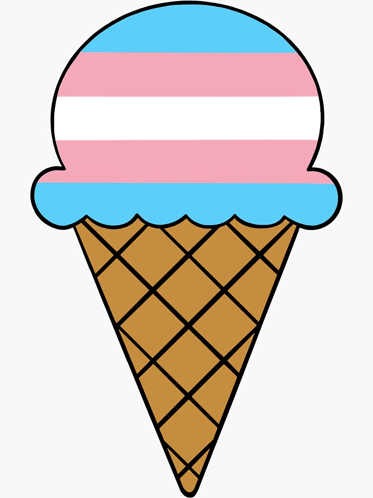 "Pride Ice Cream - Trans" Sticker for Sale by gennyevans | Redbubble