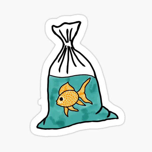 "Goldfish Baggie" Sticker by abigailclairej | Redbubble