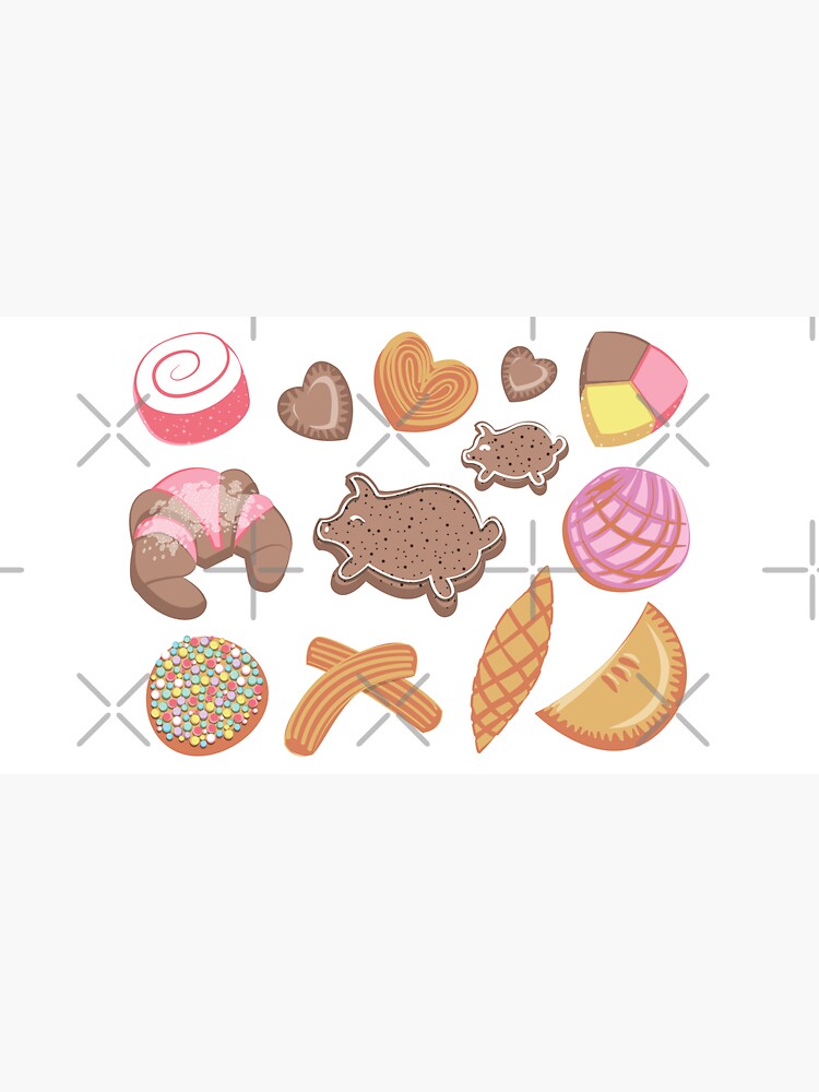 "Mexican Sweet Bakery Frenzy // teal background // pastel colors pan ...