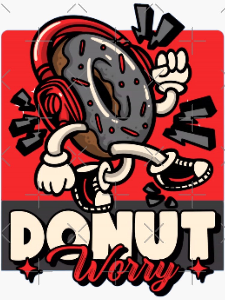 "Donut Worry" Sticker for Sale by Pun-Guy | Redbubble