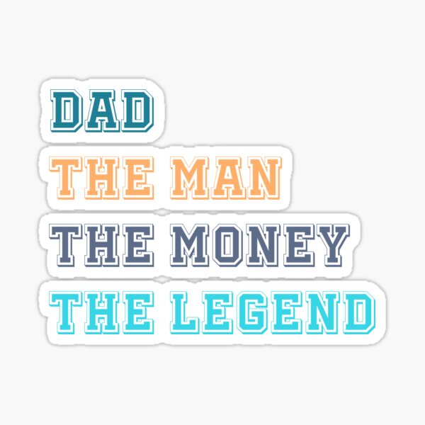 "Fathers Day, Dad Legend 4 Color Gift" Sticker by mosaiccreative ...
