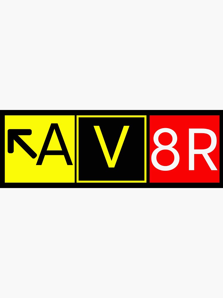"AV8R Aviator Airport Taxiway Sign Aviation for Aviators" Sticker for ...