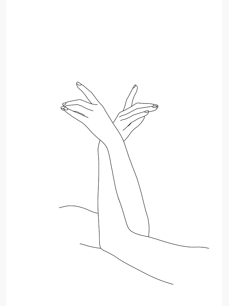 "Linked Arms Line Drawing - Hallie" Sticker by TheColourStudy | Redbubble
