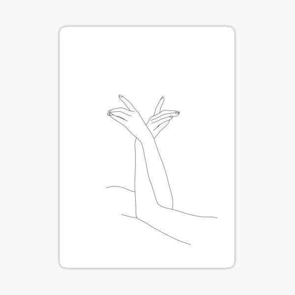 "Linked Arms Line Drawing - Hallie" Sticker by TheColourStudy | Redbubble