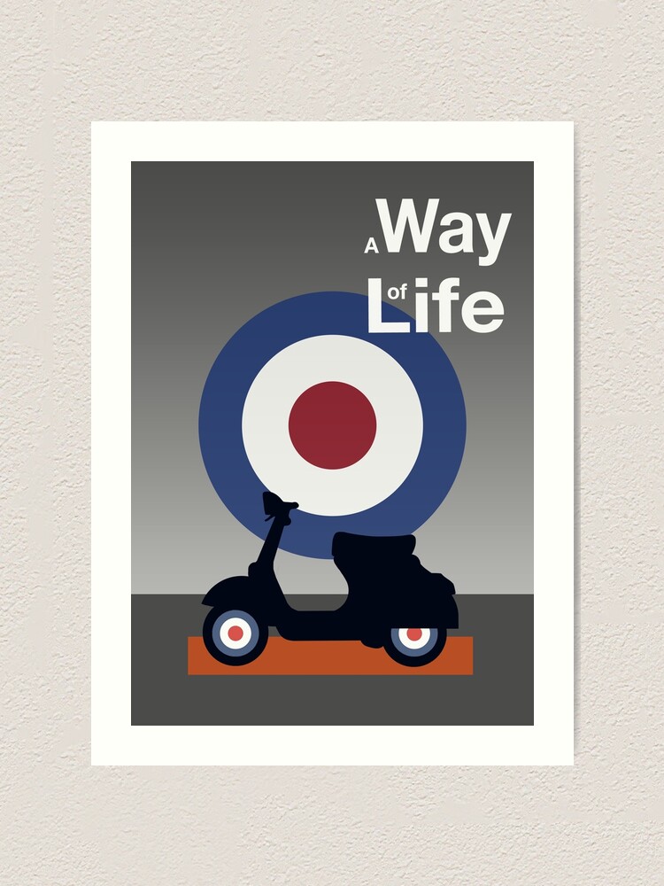 "Mod Scooter 'A way of Life' Artwork with Mod Target" Art Print by ...