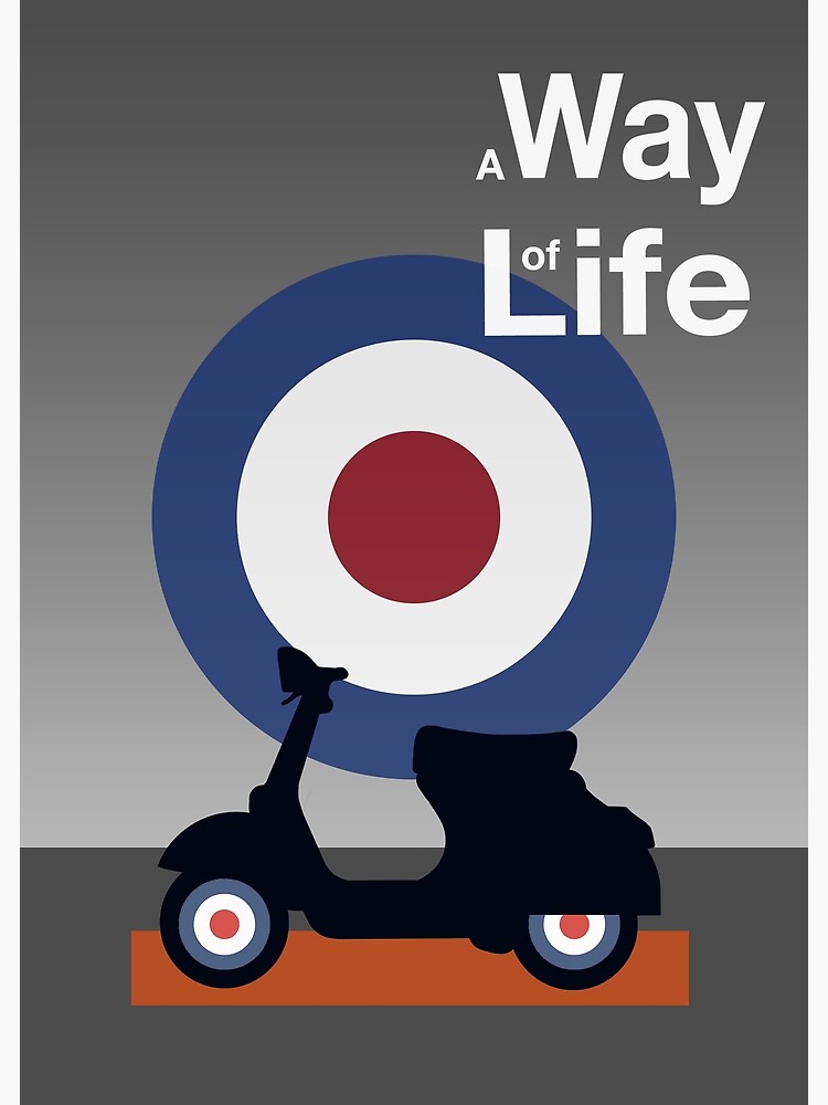 "Mod Scooter 'A way of Life' Artwork with Mod Target" Art Print by ...