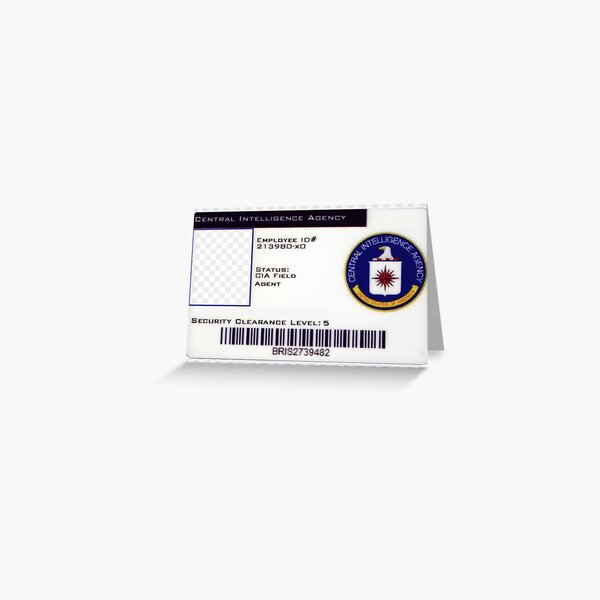 "Blank CIA Agent ID card" Greeting Card for Sale by TheOtherShore ...