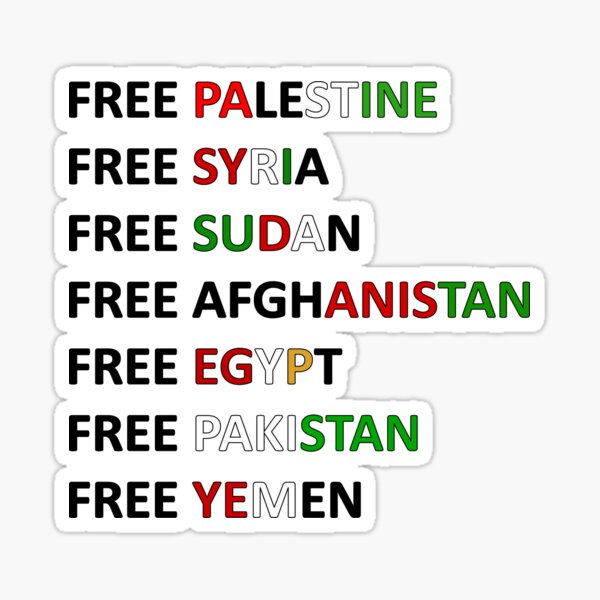 "Free Us ! We want freedom" Sticker for Sale by Pandamen | Redbubble