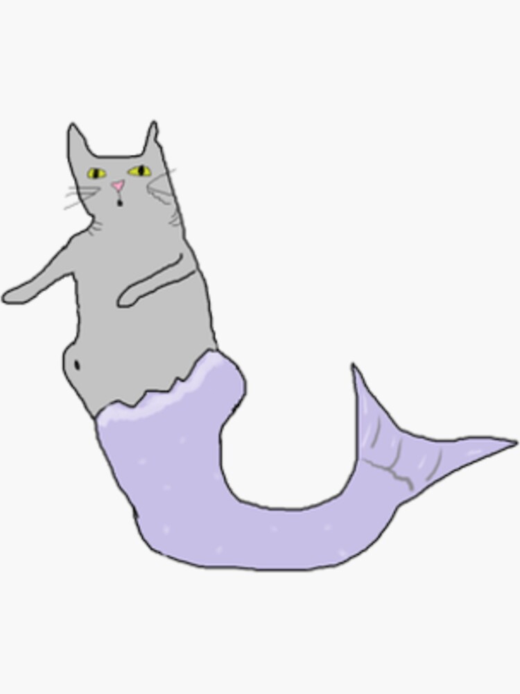 "Mer-cat" Sticker for Sale by ursafish | Redbubble