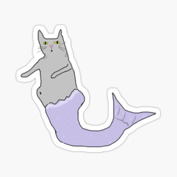 "Mer-cat" Sticker for Sale by ursafish | Redbubble