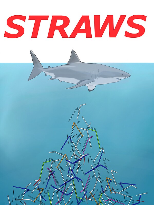 "Shark Straws Jaws" by Cyanide & Sage | Redbubble