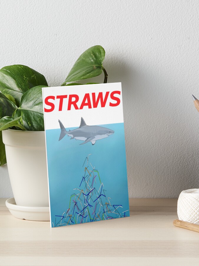 "Shark Straws Jaws" Art Board Print for Sale by Cyanide & Sage | Redbubble