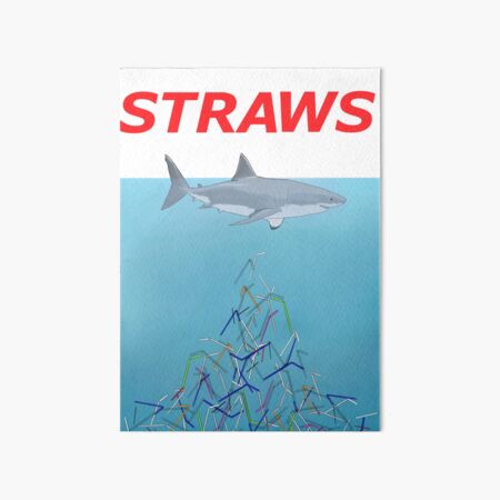 "Shark Straws Jaws" Art Board Print for Sale by Cyanide & Sage | Redbubble