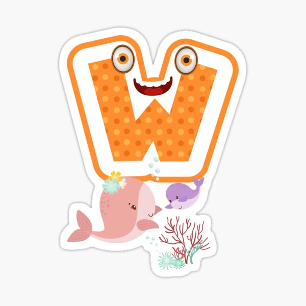 "Letter W, Alphabet W" Sticker for Sale by Fashionxj | Redbubble