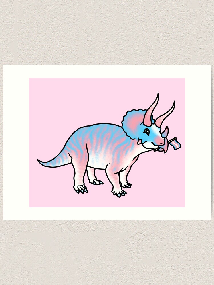 "TRANSceratops Prideosaur - Pride Month Transexual Flag Dinosaur" Art ...