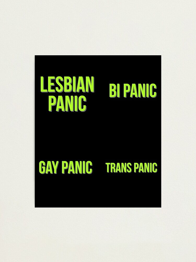 "lesbian trans bi gay panic sticker pack " Photographic Print for Sale by marvelteez | Redbubble