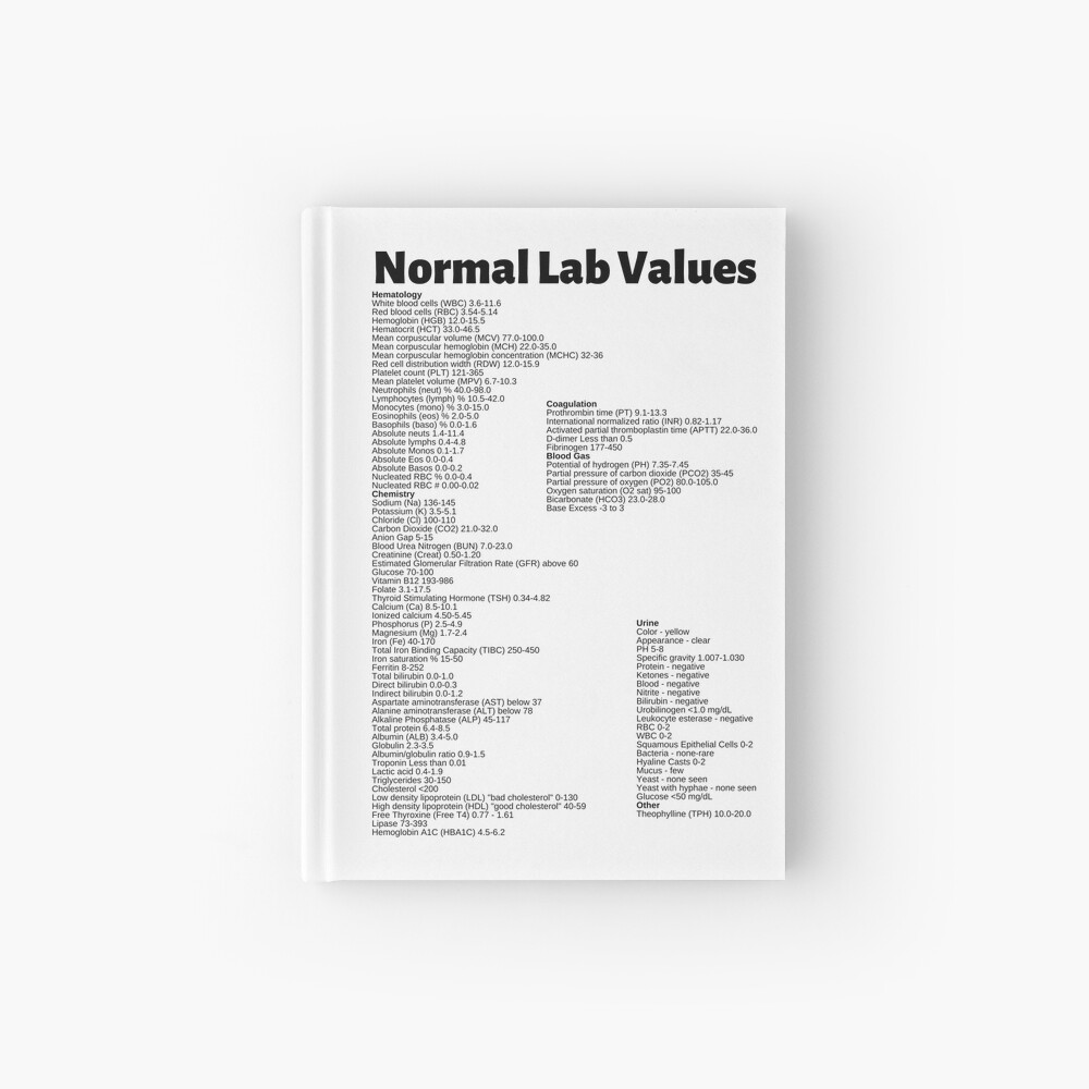 "Normal Lab Values Ranges Chart" Poster for Sale by Caregiverology ...