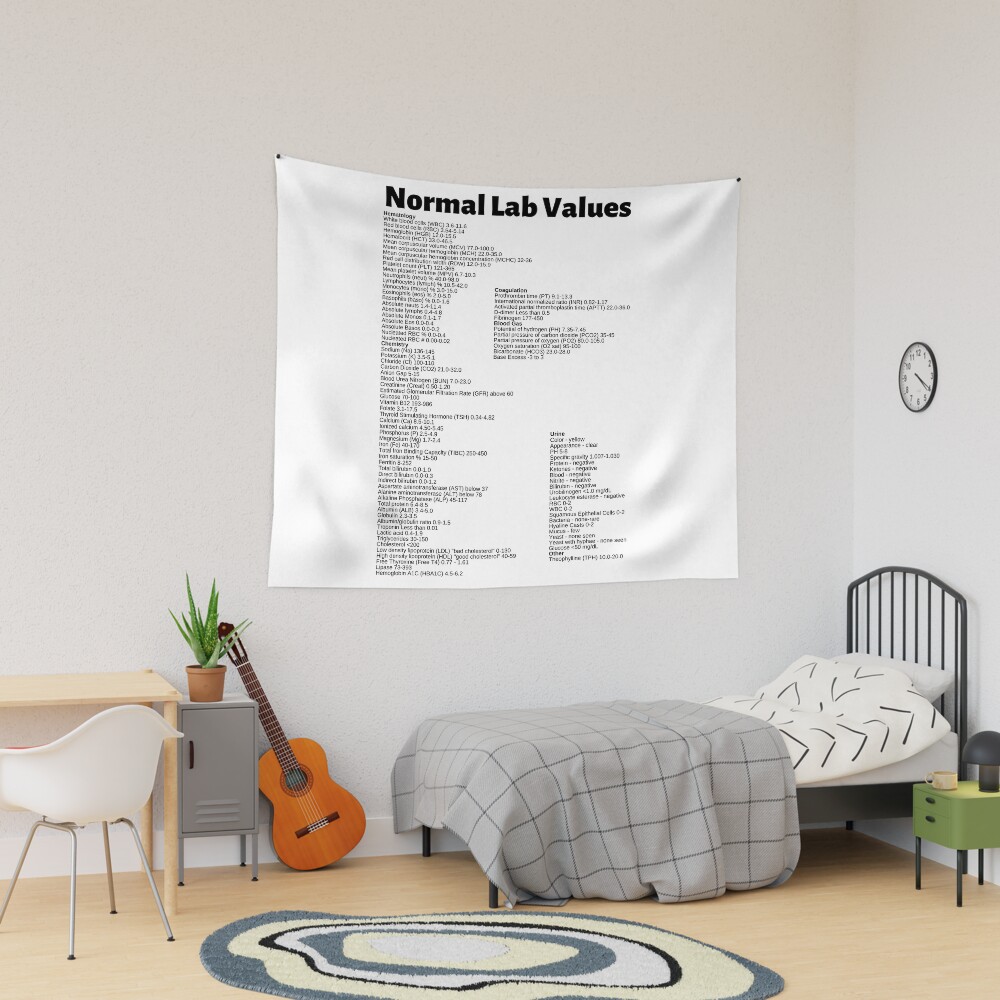 "Normal Lab Values Ranges Chart" Poster for Sale by Caregiverology ...