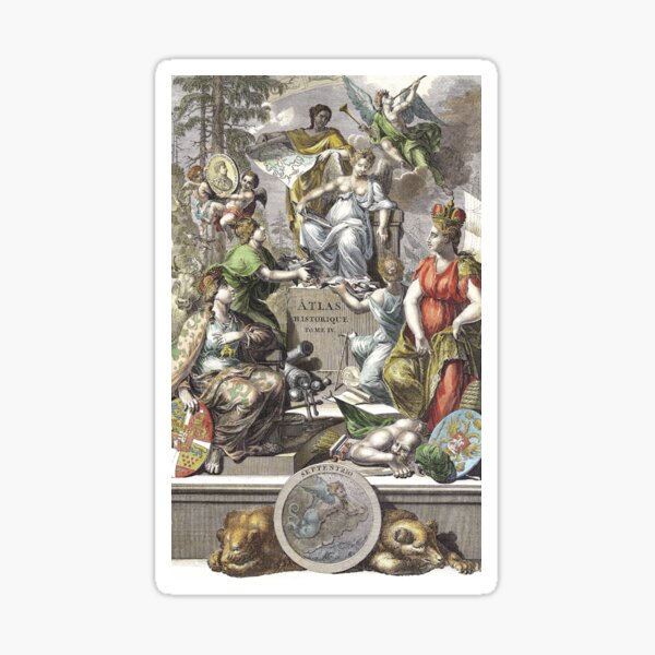 "Antique Vintage Maps of the World ATLAS" Sticker for Sale by ...