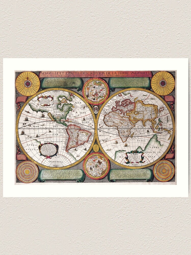 "Antique Vintage Maps of the World ATLAS" Art Print for Sale by ...