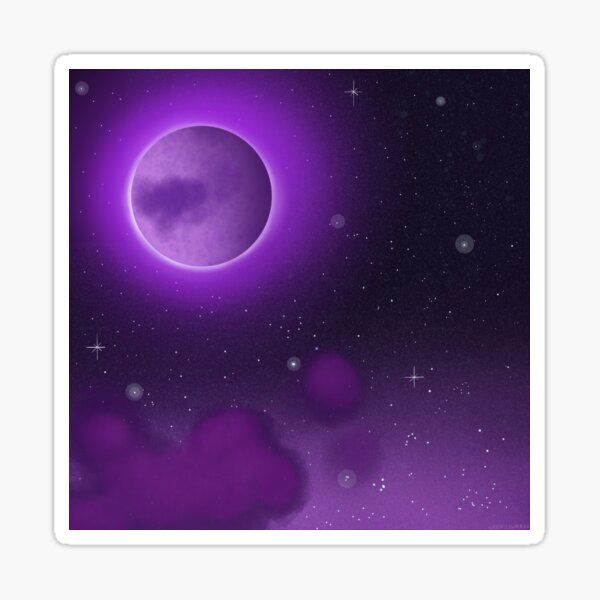"Purple Moon" Sticker for Sale by Upbeat-Cryptid | Redbubble